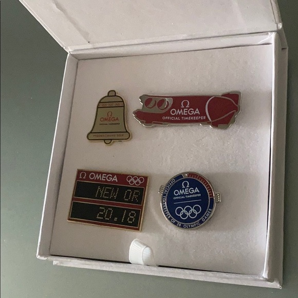 Omega | Jewelry | Omega Collectible 28 Olympic Pin Set Of 4 In Box ...